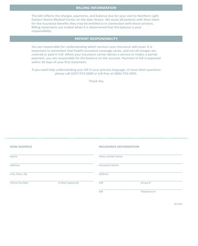 Billing Statement Explanations - Northern Light Health